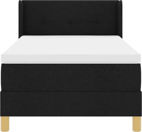 Postel s boxspringem s čelo Černá 190 x 90 cm textil 3341267