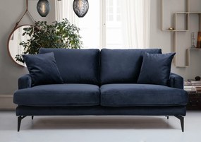 Atelier del Sofa 2-místná pohovka Papira 2 Seater - Navy Blue, Modrá