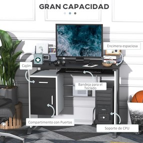 HOMCOM PC Počítačový stůl Kancelářský stůl 100x52x75cm Dřevěný nábytek