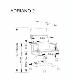 Otočné kancelářské křeslo Adriano 2 eko kůže popelavě šedé