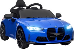 AIYAPLAY elektrické auto pro děti s licencí BMW M4, dálkové ovládání, klakson a světlomety, 108x69,5x51 cm, modrá