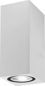 NV 910042 Venkovní nástěnné svítidlo NERO hliník bílé skleněný difuzor GU10 2x7W 220-240V IP54 bez žárovky světlo nahoru a dolů - NOVA LUCE