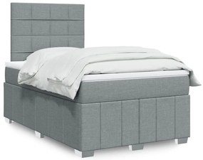 Box spring postel s matrací světle šedá 120x190 cm textil 3291607