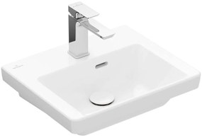 Villeroy & Boch Subway 3.0 - Umývátko nábytkové 45x37 cm, s přepadem, otvor pro baterii, CeramicPlus, alpská bílá 4370FKR1