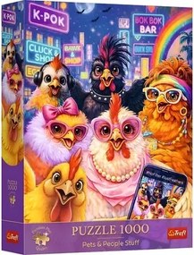 TREFL Puzzle Premium Plus Pets  People Stuff: Selfie s kuřaty / 1000 d
