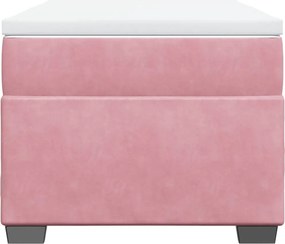 Box spring postel s matrací růžová 80 x 200 cm samet 3285250