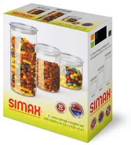 Souprava zásobníků s víkem, SIMAX, 0,5 l + 0,8 l +1,4 l, 3 ks