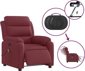 Elektrické masážní polohovací křeslo vínové textil 3204971