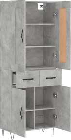 Skříň highboard betonově šedá 69,5x34x180 cm kompozitní dřevo 3199909