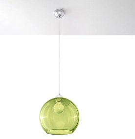 Závěsné svítidlo Ball, 1x zelené skleněné stínítko