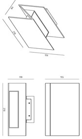 Lucide 28802/15/30-LED Venkovní nástěnné svítidlo SWINDON LED/16W/230V IP54černá