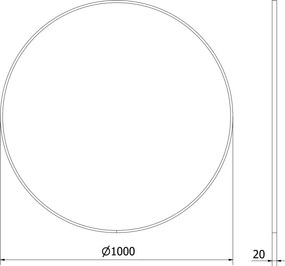Mexen Loft, kulaté koupelnové zrcadlo 100 cm, barva rámu bílá, 9850-100-100-000-20