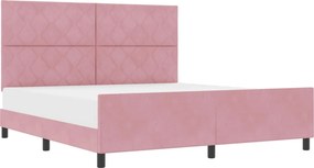 Postel s boxspringem s čelo Růžová 180 x 200 cm samet 3345028