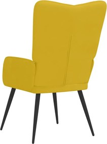 Relaxační křeslo hořčicově žluté samet 327684