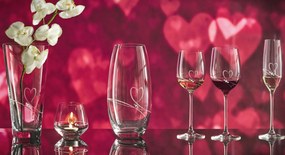 Diamante sklenice na šampaňské Romance s kamínky Swarovski v prémiovém saténovém balení 200ml 2KS