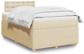 Box spring postel s matrací krémová 120x190 cm textil 3289714