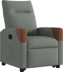 Zvedací polohovací křeslo tmavě šedé textil 3324007