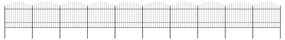 Zahradní plot s kopím nahoře ocelový 1673 x 175 cm černý 277748