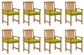 Zahradní židle s poduškami 8 ks masivní akáciové dřevo,  3078204