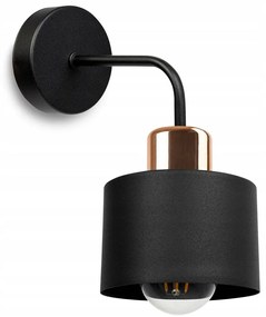 Nástěnné svítidlo PANTA, 1x černé kovové stínítko, (výběr ze 2 barev uchycení)