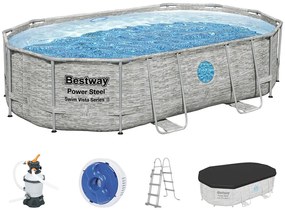 BESTWAY Power Steel Swim Vista Bazénový set 488 x 305 x 107 cm, písková filtrace 56946