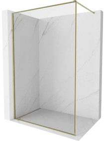 Mexen, Mexen Kioto-XF sprchová stěna s rámem 50 x 202 cm, transparentní 10 mm, zlatá - 800-050-104-50-00-X