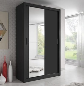 Casarredo - Komfort nábytek Šatní skříň 06 ARTI 120 černá/zrcadlo
