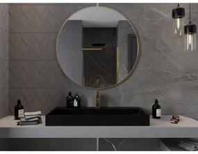 Mexen Loft, kulaté koupelnové zrcadlo 100 cm, barva rámu zlatá lesklá, 9850-100-100-000-50