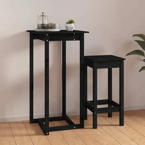 vidaXL Barový stolek 60 x 60 x 110 cm masivní borové dřevo [822180] Barva: Černá