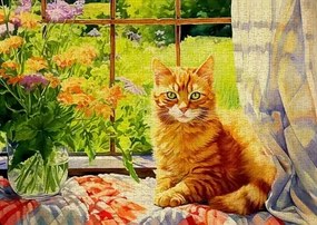 ENJOY Puzzle Kočička z venkovské kuchyně / 1000 dílků / od 14 let
