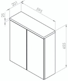 BPS-koupelny Zrcadlová skříňka bez osvětlení Orion L 60 ZS