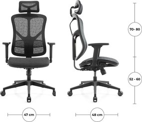 Ergonomická síťovaná kancelářská židle MOSH Airflow 521 – černá
