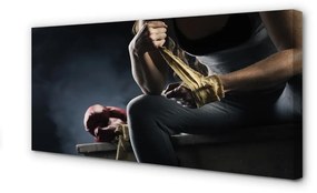 Obrazy na plátně Žena bandáž rukavice 120x60 cm