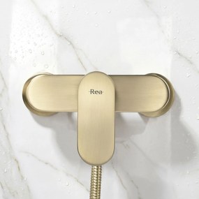 Rea Drop, sprchová baterie s ruční sprchovou soupravou, zlatá matná, REA-B2234