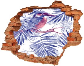Wallmuralia Díra 3D fototapeta nálepka Rostliny a pták 90x70 cm