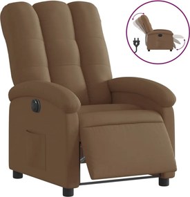 Elektrické polohovací křeslo hnědé textil 3204072