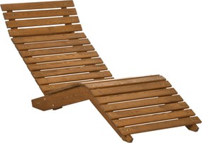 Zahradní lehátko Outsunny, sklápěcí křeslo, relaxační židle pro bazén, balkon, nosnost do 120 kg, masivní dřevo, třešeň, 66 x 170 x 77 cm