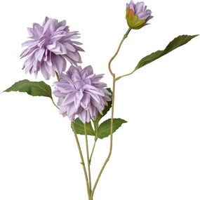 Fialová umělá dekorace květina jiřina - 17*10*70 cm