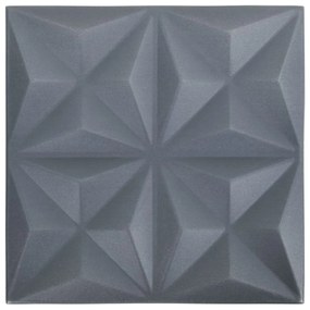 3D nástěnné panely 24 ks 50 x 50 cm origami šedé 6 m² - Default Title