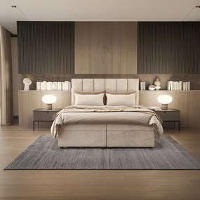 SFAB Kontinentální čalouněná postel VENUS (140x200 cm) Látka Velutto: Šedá (Velutto 18)