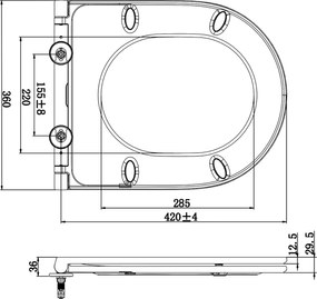 Bruckner Bruckner, FEIN WC sedátko, SLIM, Soft Close, Easy Take, bílá, 201.524.4