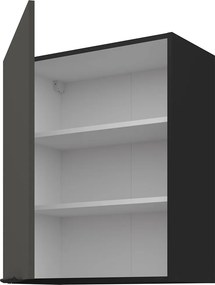 ARIA pe | horní skříňka 60 G-72 1F policová | 60 cm | ANTI FINGERPRINT povrch | černá/šedá grafit