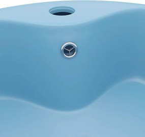 Luxusní umyvadlo přepad matné světle modré 36 x 13 cm keramické 147033