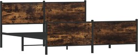 Kovový rám postele bez matrace kouřový dub 200 x 200 cm 3301358