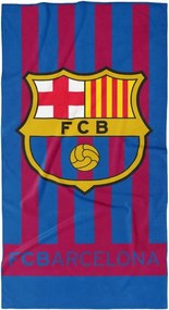 Bavlněná fotbalová osuška FC Barcelona - motiv Vertical - 100% bavlna s gramáží 320 g/m² - 70×140 cm