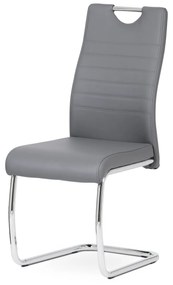 Jídelní židle koženka šedá / chrom Autronic DCL-418 GREY