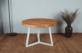 Wudboys Konferenční stůl ROUND Barva kovu: Bílá, Dřevo: Dub lamino - dle vzorníku, Rozměr: Průměr 110cm, moderní skandinávský styl