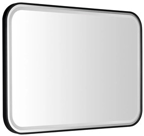 Sapho CETIS zrcadlo s LED osvětlením 100 x 70 cm černá mat CT100