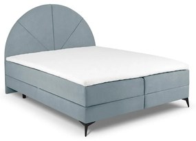 Světle modrá boxspring postel s úložným prostorem 160x200 cm Sunset – Cosmopolitan Design