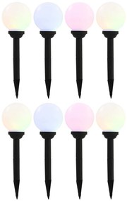 Zahradní solární lampy 8 ks LED kulovité 15 cm RGB 277125